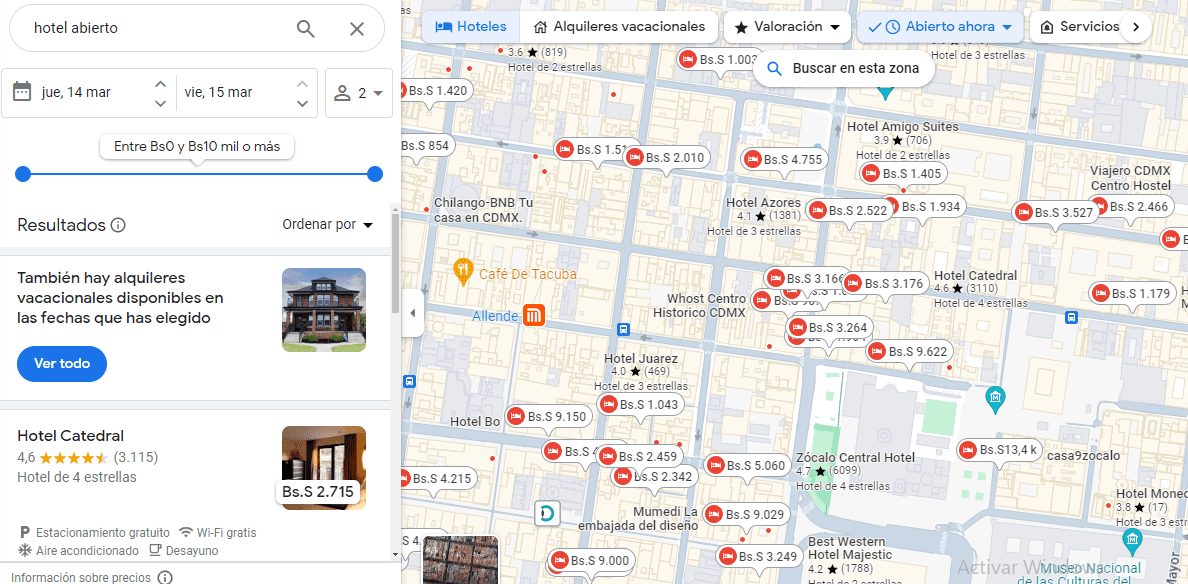 Hotel abierto cerca de mi ubicación